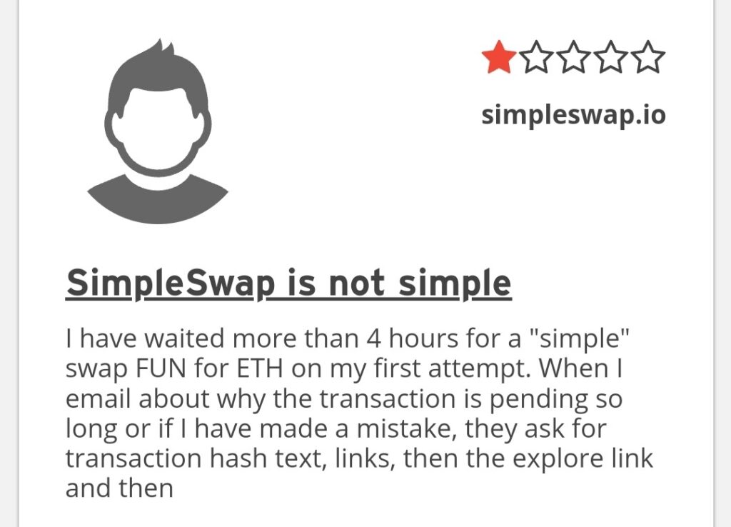 SimpleSwap | Отзывы реальных людей об обменнике SimpleSwap io